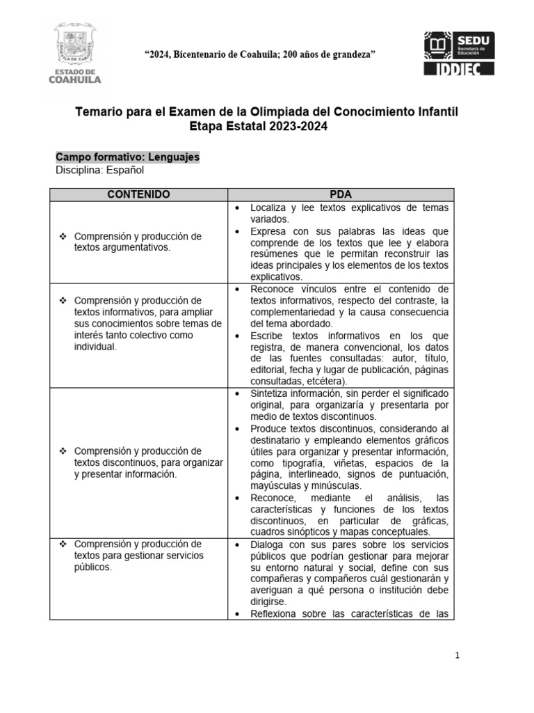 TEMARIO EXAMEN OCI ESTATAL 2023-2024 | Descargar gratis PDF | México | Obesidad