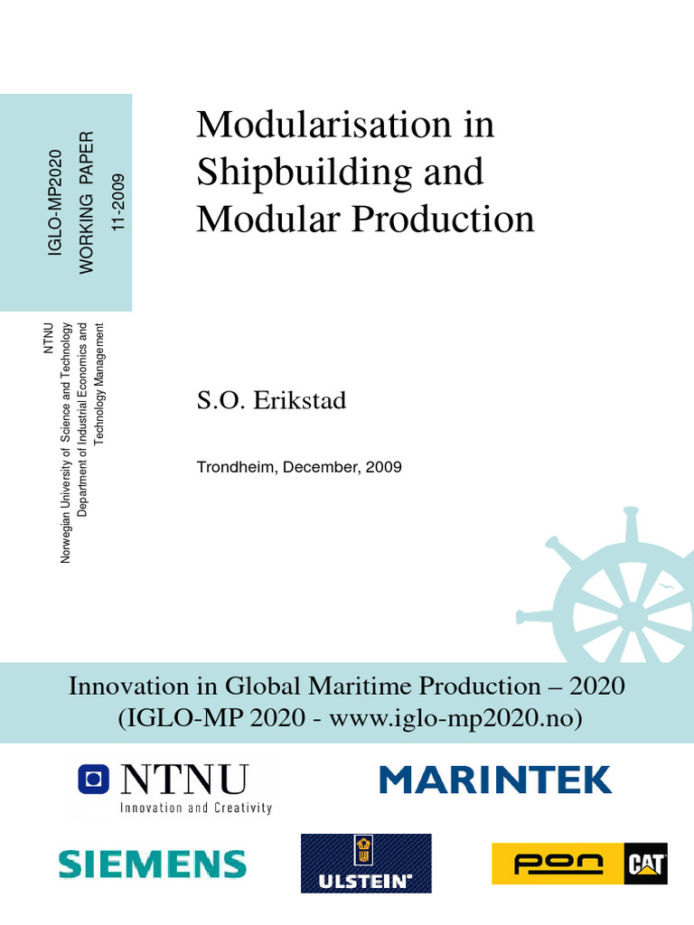 IGLO WP2009-11 Modularisation | PDF | Lean Manufacturing | Modularity