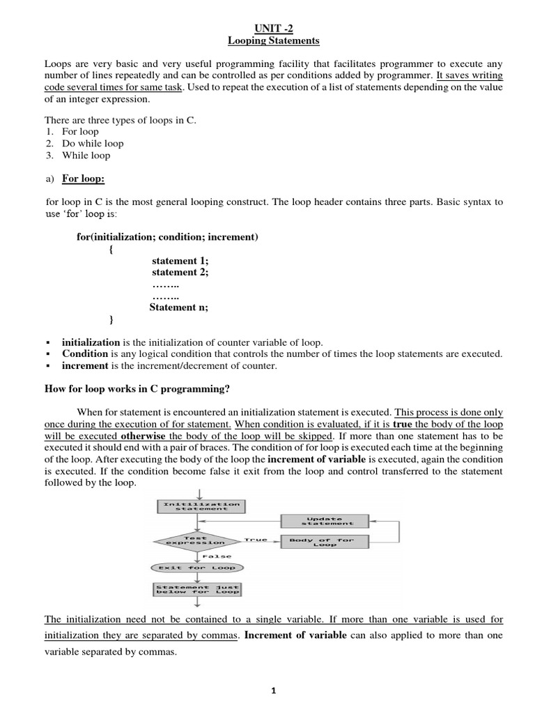C Programming Looping Statements | PDF | Control Flow | Computer Programming