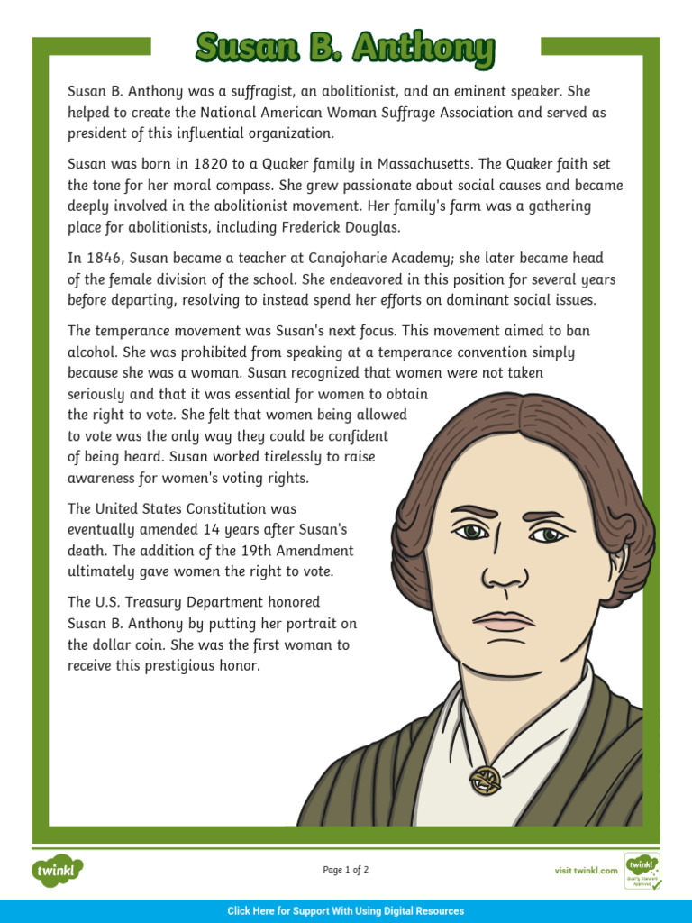 Digital Susan B. Anthony | PDF | Women's Suffrage | Suffrage