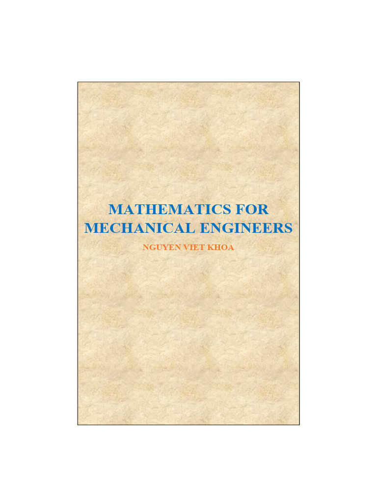 Mathematics For Mechanical Engineers | PDF | Euclidean Vector | Fourier ...