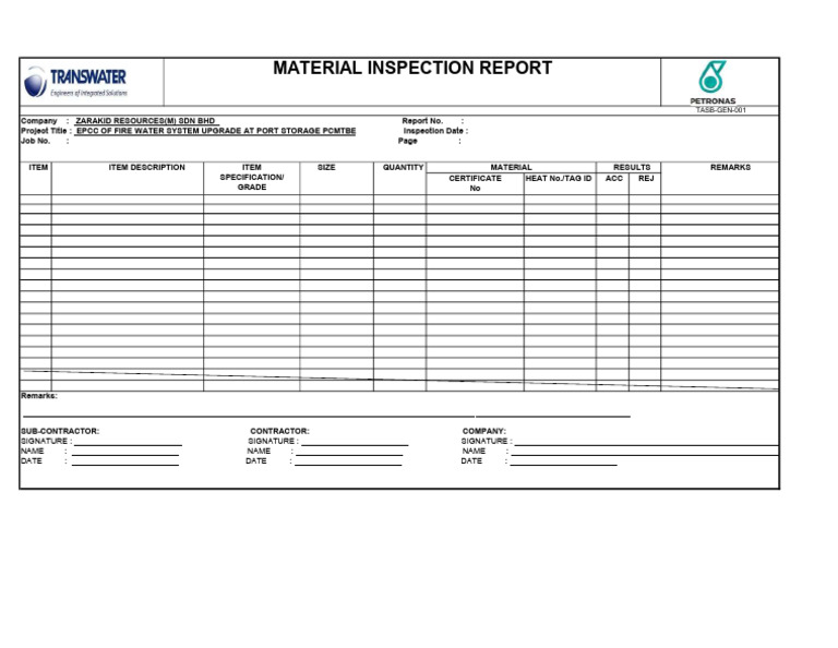 Fire Water System Upgrade Inspection | PDF