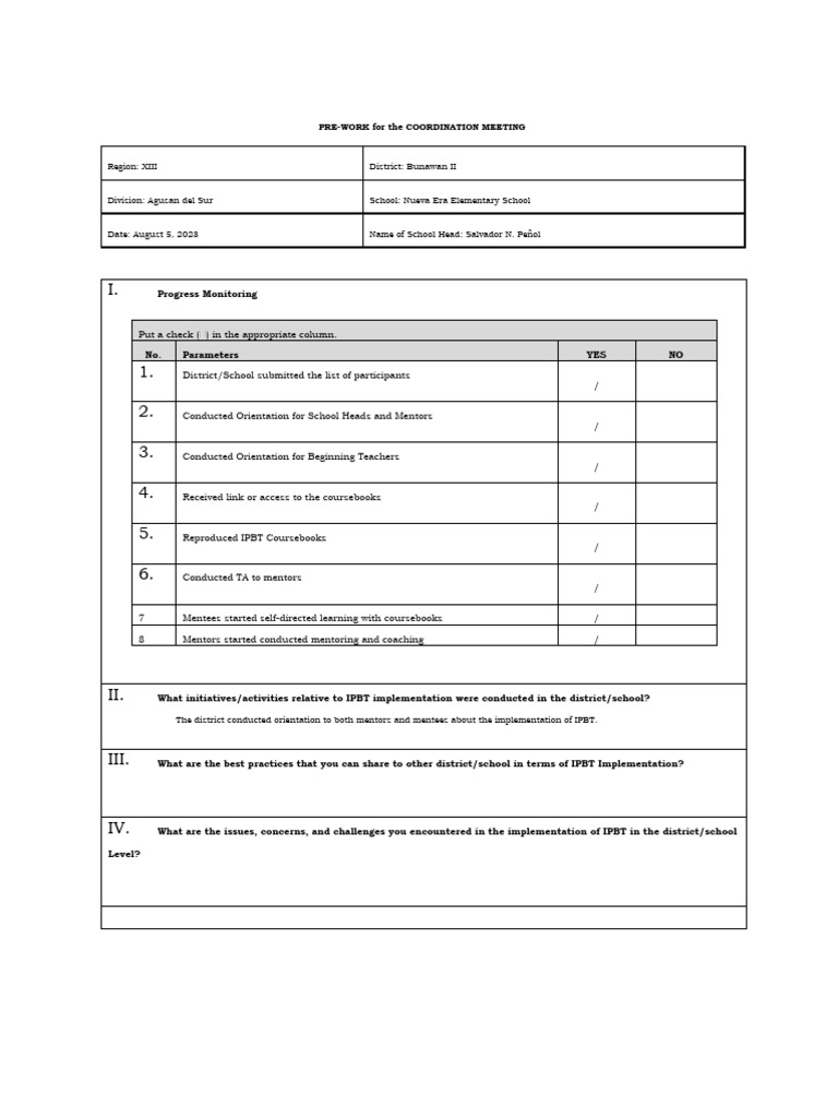 Progress Monitoring Report Template | PDF