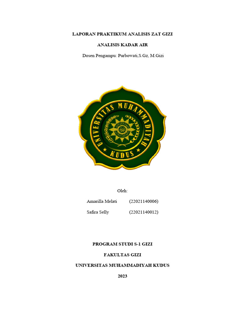 Kelompok 1 - Laporan Praktikum Azg - Bab Analisis Kadar Air I | PDF Kelompok 1 - Laporan Praktikum Azg - Bab Analisis Kadar Air I | PDF