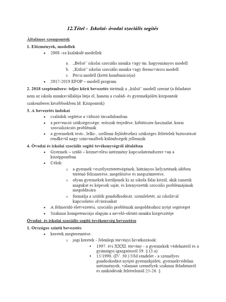 Pedagógia - III - 12. Tétel | PDF