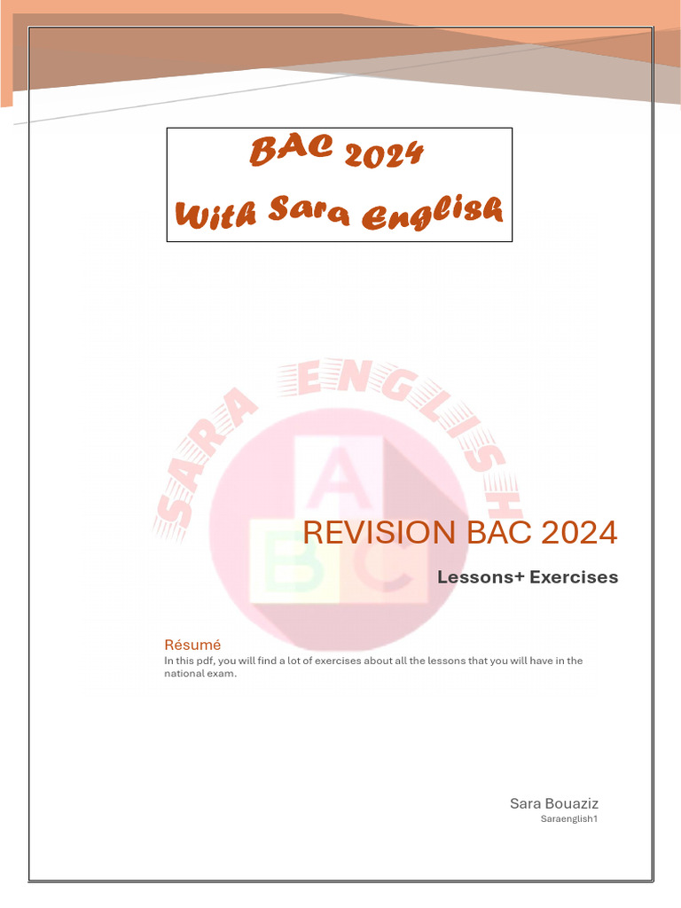 Revision Bac 2024 | PDF | Verb | Linguistics
