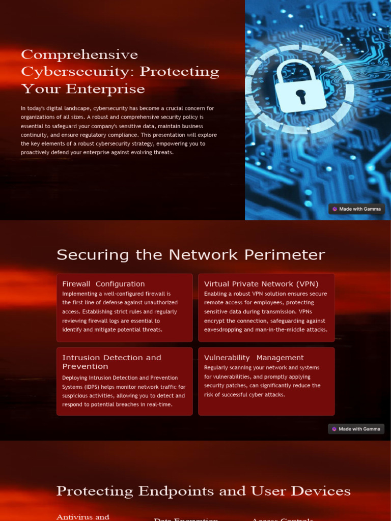 Comprehensive Cybersecurity Protecting Your Enterprise | PDF | Computer Security | Security