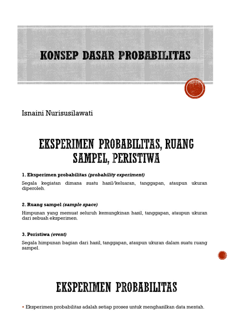 Probstat 34 Konsep Dasar Probabilitas | PDF