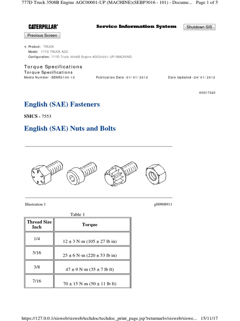 General Torque Inch | PDF | Screw | Metalworking