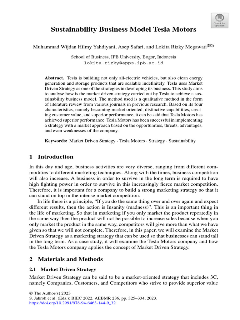 Tesla's Market Driven Sustainability Model | PDF | Hybrid Vehicle | Bmw