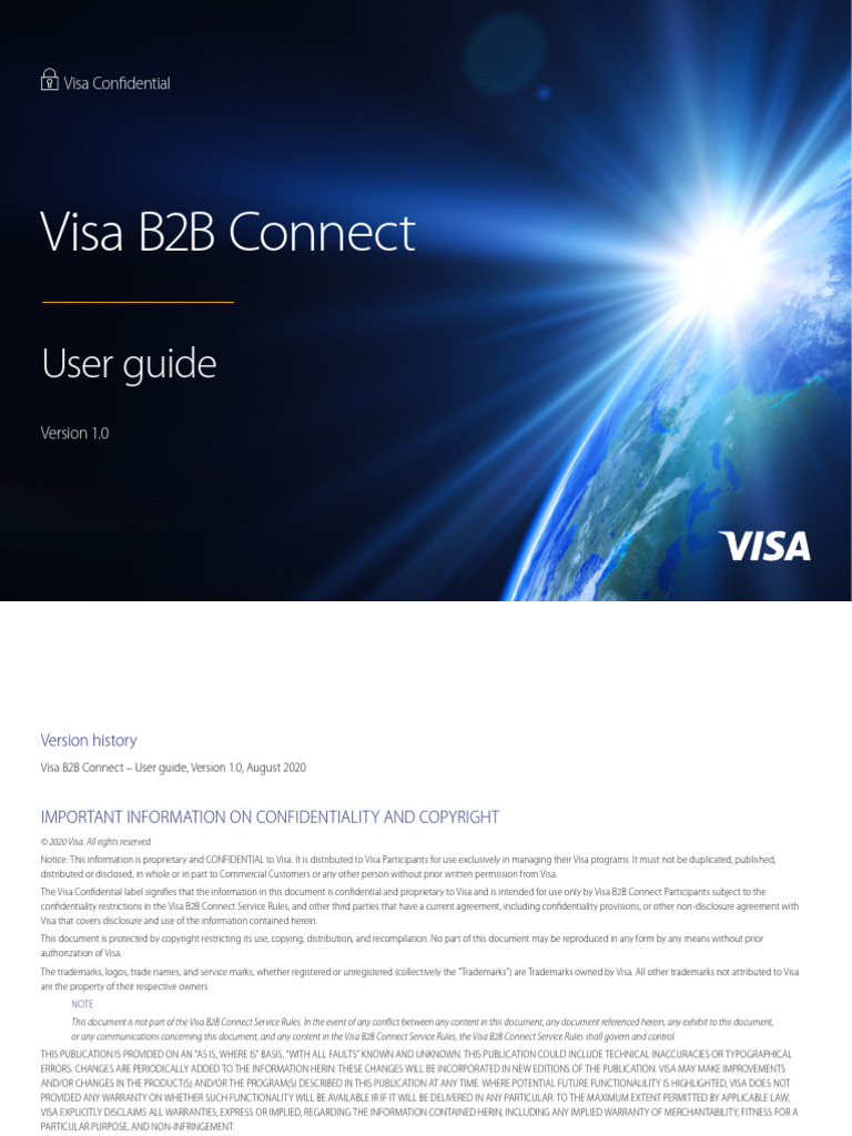 Visa B2B Connect - User Guide - v1 | PDF | Visa Inc. | Trademark