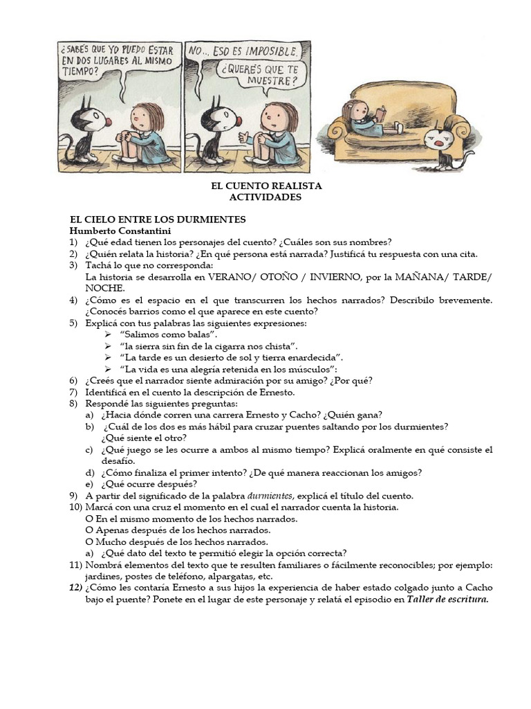 El Cuento Realista Actividades 2024042306132601 | PDF | Cuentos