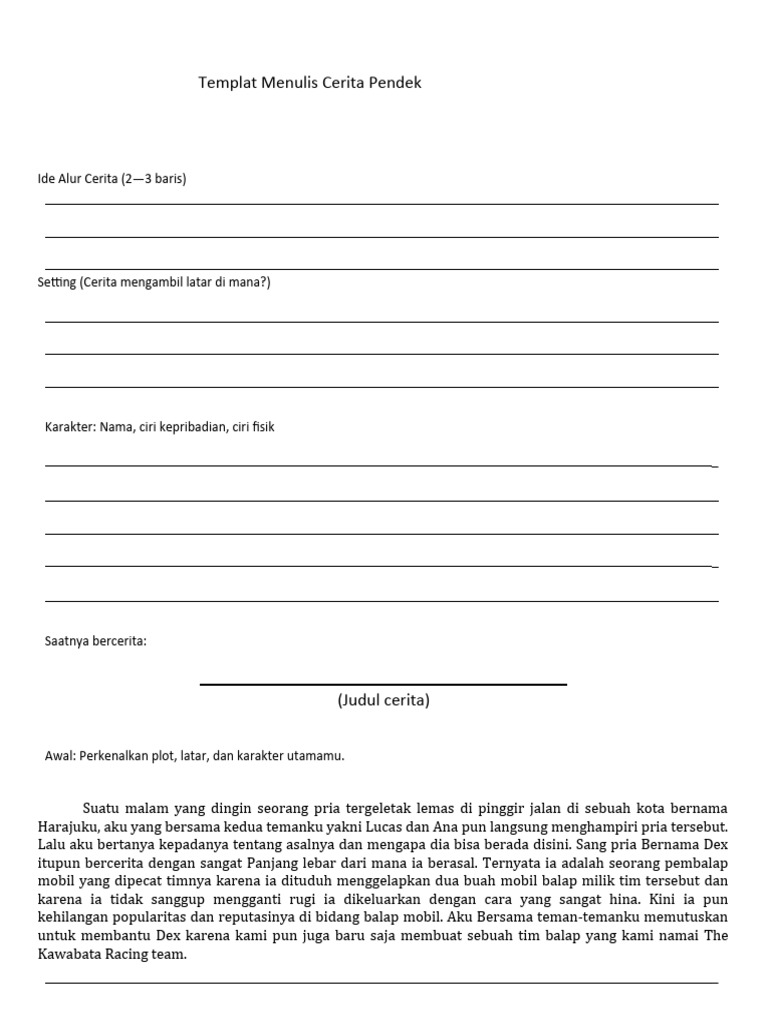 Template Menulis Cerita | PDF | Puisi | Fiksi Umum