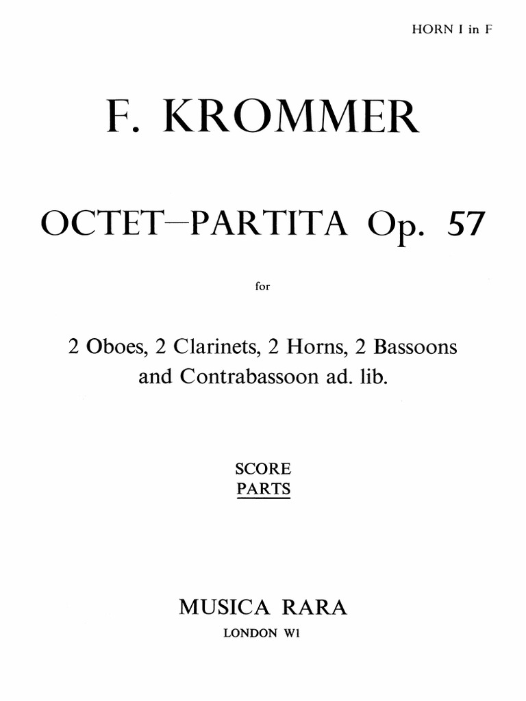 Krommer - Op.57 - Corno 1 | PDF