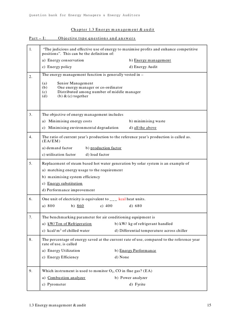 1.3 Energy Management and Audit | PDF | Energy Conservation | Audit