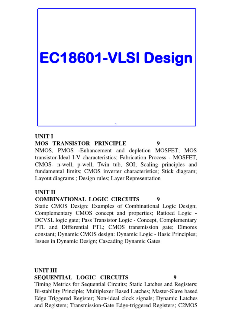 VLSI Design: MOS & CMOS Principles | PDF | Mosfet | Cmos