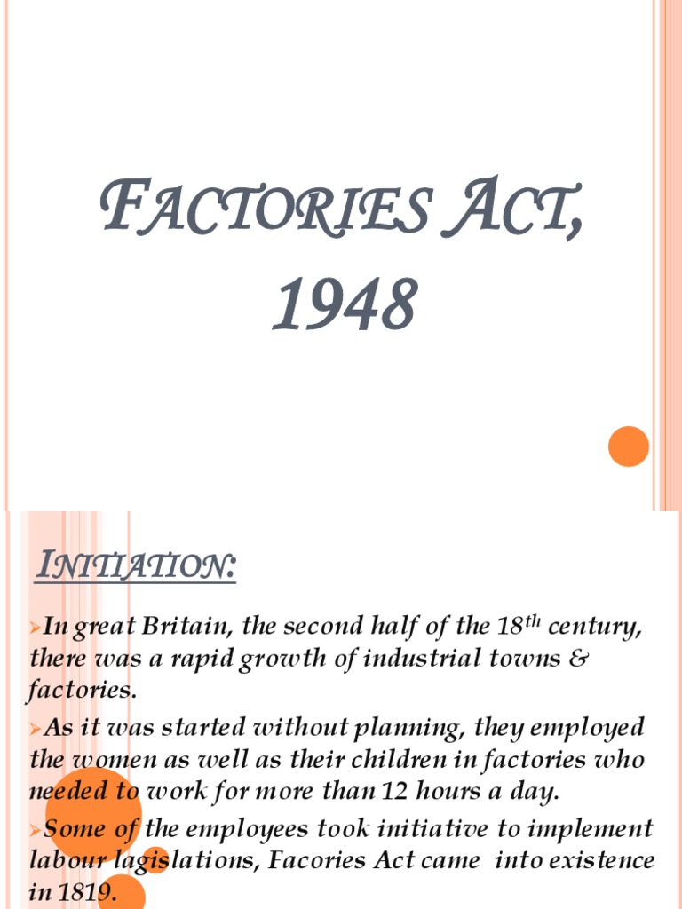 Factories Act, 1948 | Download Free PDF | Factory | Overtime
