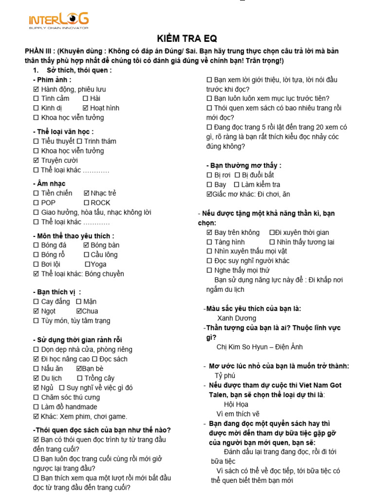 1.test EQ - Interlog | PDF