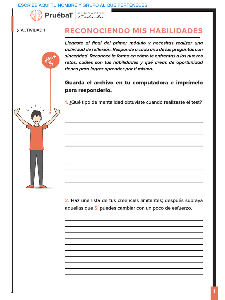 Formato de Actividad Reconocimiento de Habilidades 2 | PDF ...