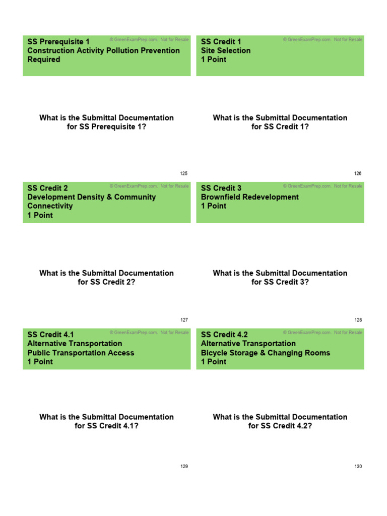 LEED NC 2.2 Flash Cards 3 - Submittal Documentation2 | PDF | Reclaimed Water | Lighting
