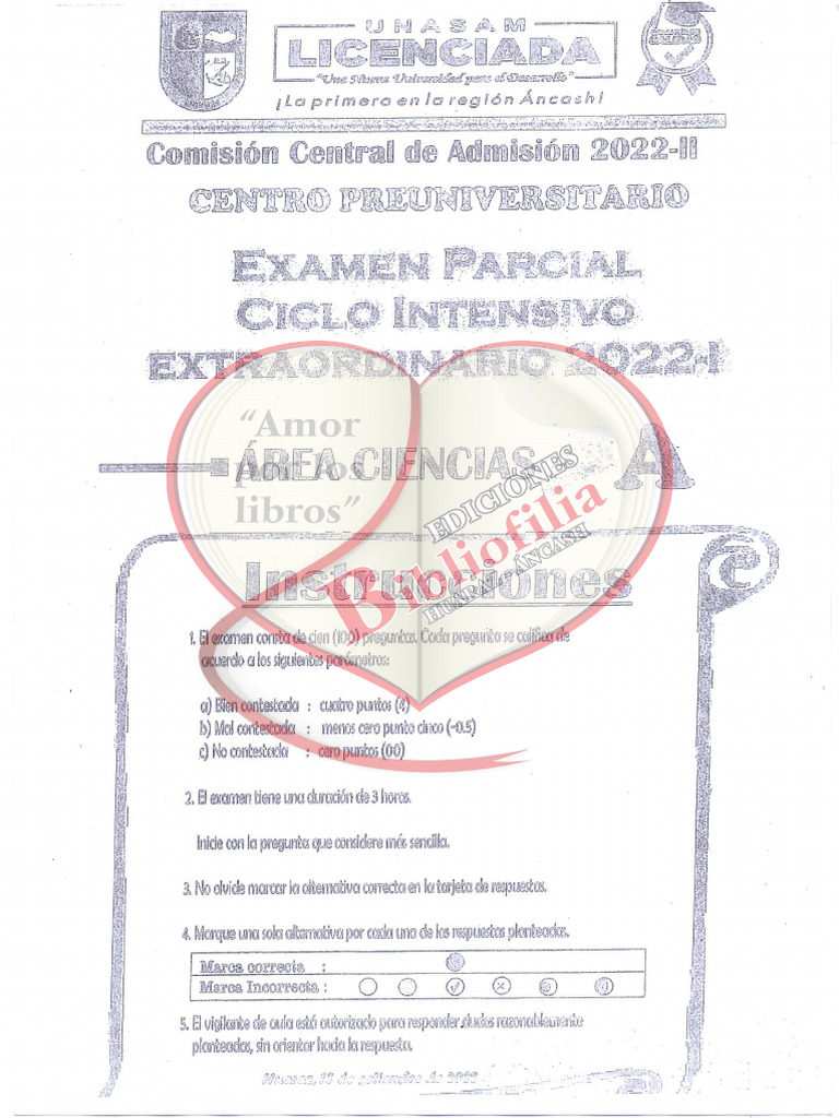 CPU 2022-II Parcial A - Ciencias | PDF