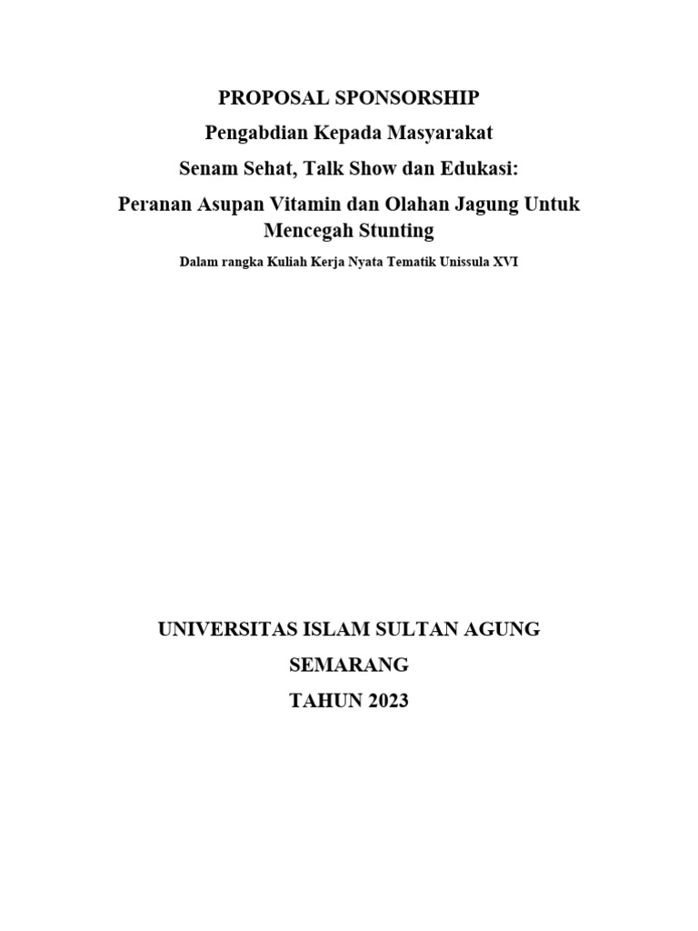 Proposal Sponsorship Rev | PDF