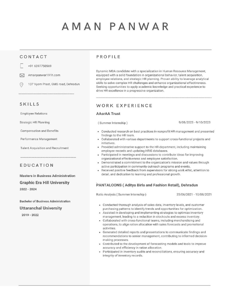 Aman Resume Compressed | PDF