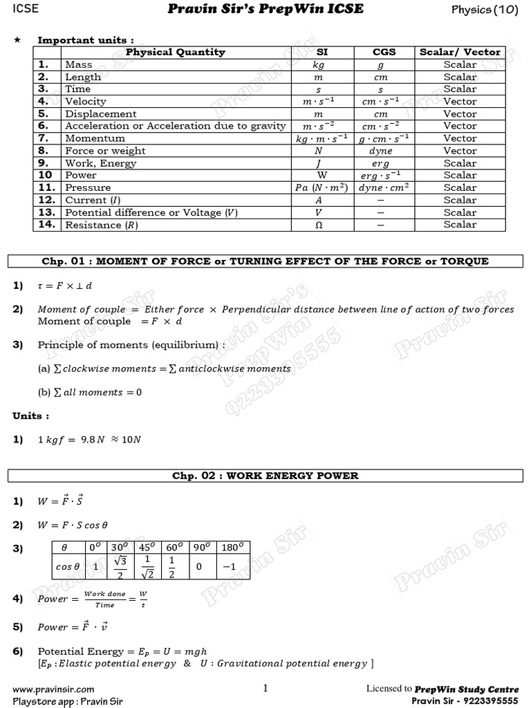 1 Licensed To: Pravin Sir - 9223395555 | PDF | Torque | Force