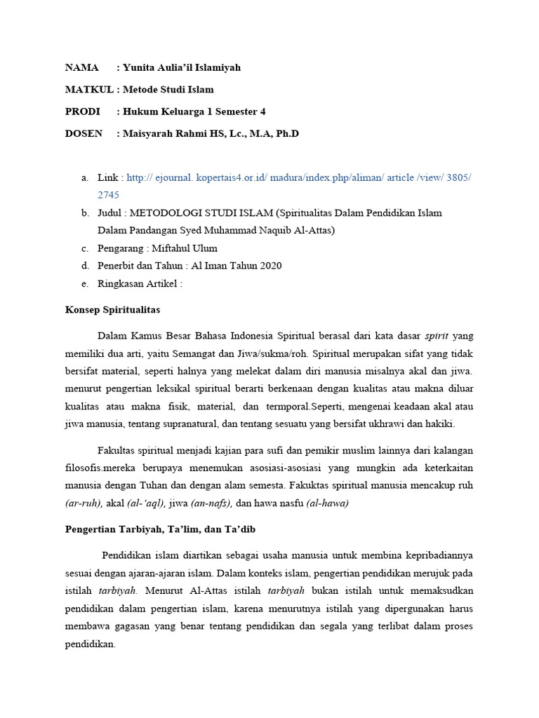 Tugas Resume Metode Studi Islam | PDF | Filsafat | Agama & Spiritualitas