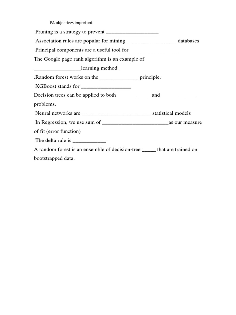 PA Objectives Important | PDF | Support Vector Machine | Artificial ...