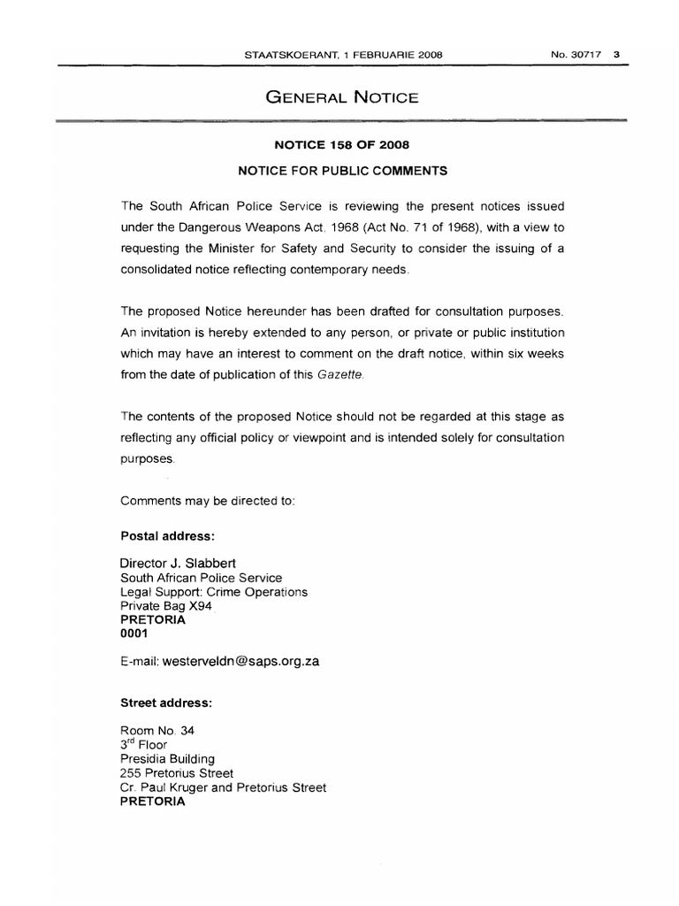 Dangerous Weapons Act - Regulations - Draft | PDF | Police | Controlled ...