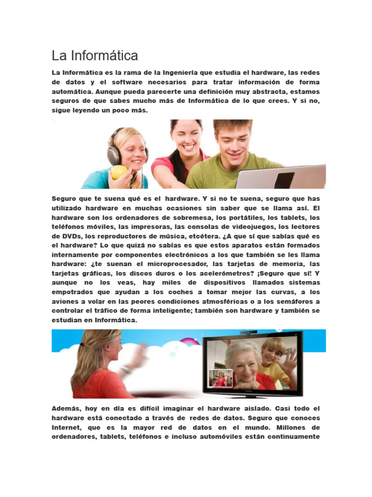 tarea informatica | PDF | Hardware de la computadora | Informática