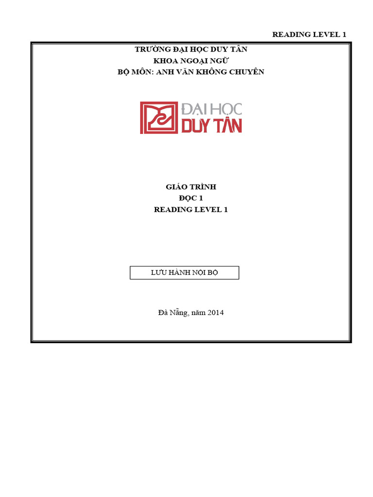 Giáo Trình Reading Level 1 - 1 | PDF | Noun | Grammatical Tense