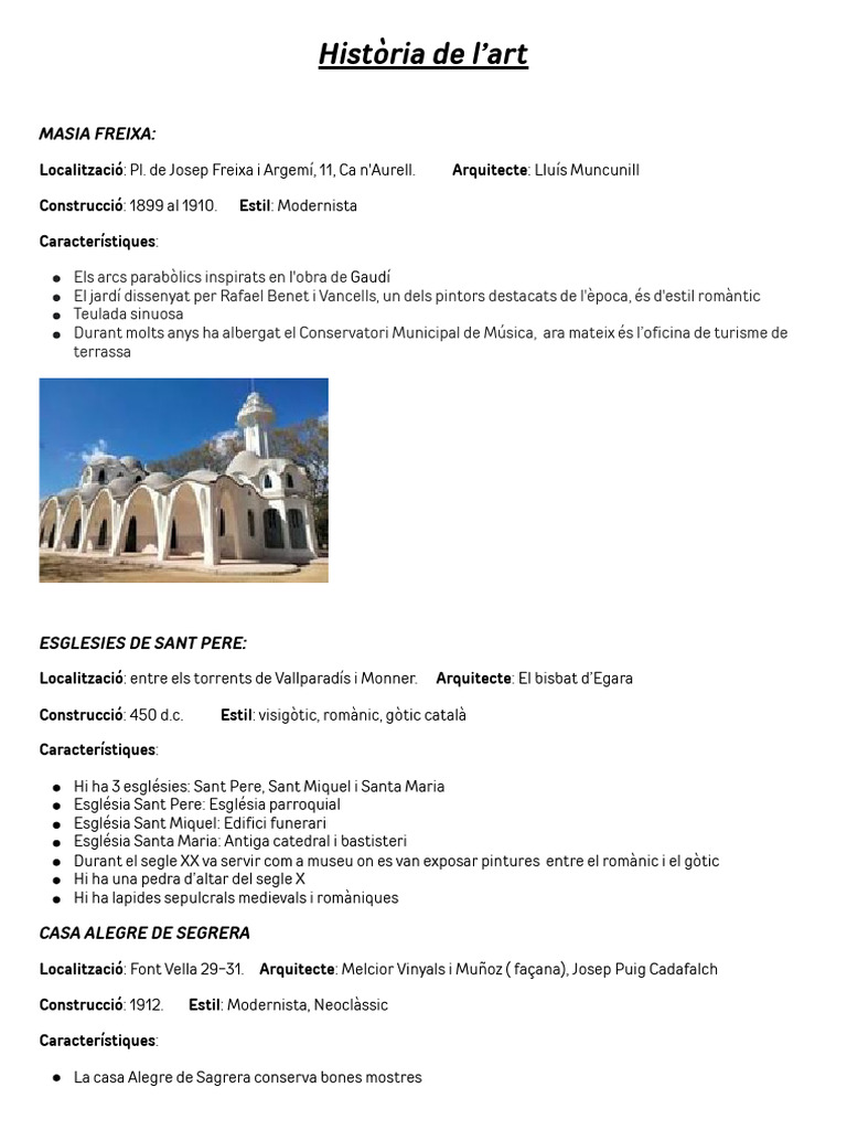 Projecte 5) HistÃ Ria de L'art | PDF