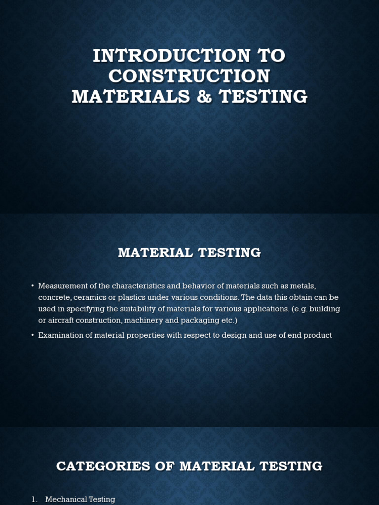Introduction To Construction Materials - Testing | Download Free PDF ...