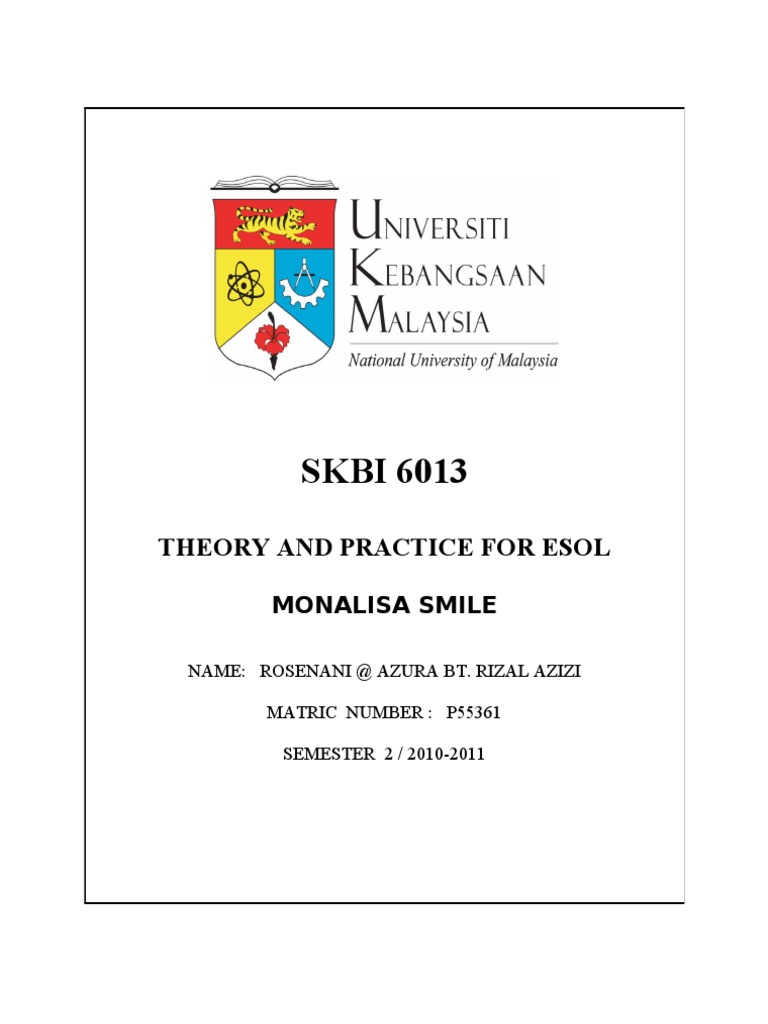 Teaching Methods in Mona Lisa Smile | PDF | English As A Second Or ...