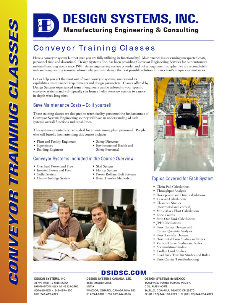 Conveyor Training Flyer | PDF | Engineering