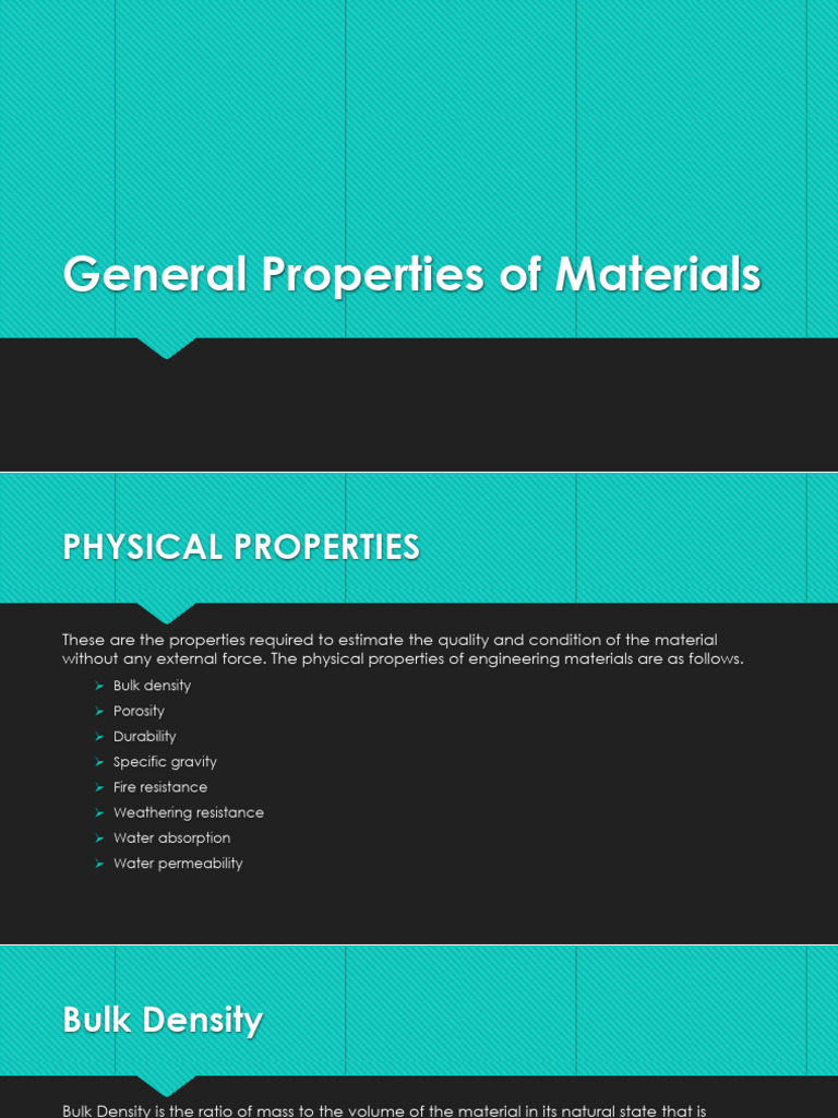 General Properties of Materials | PDF | Deformation (Engineering ...