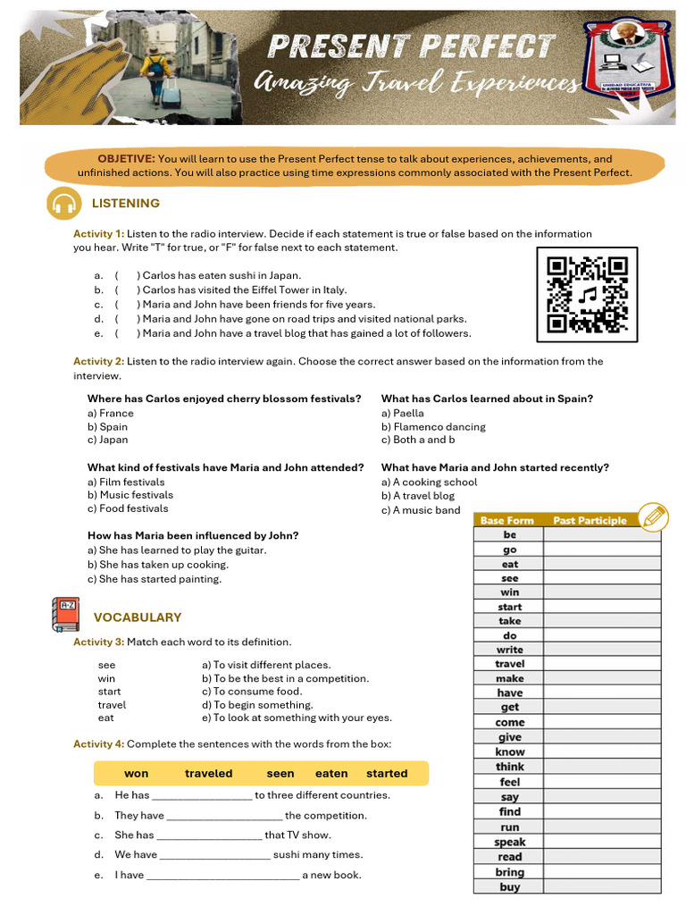 Present Perfect | PDF | Linguistics | Grammar