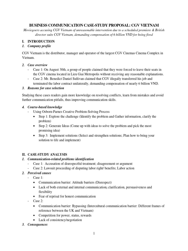 CGV Vietnam Communication Case Study | PDF | Communication | Employment