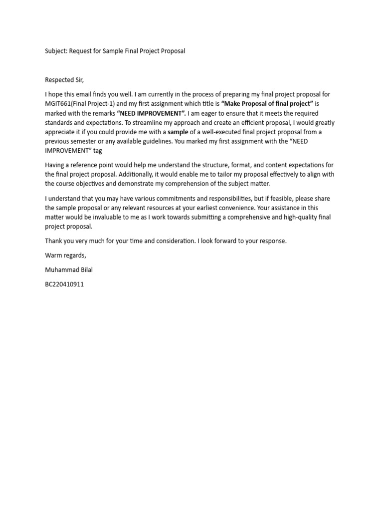 Request for MGIT661 Proposal Sample | PDF