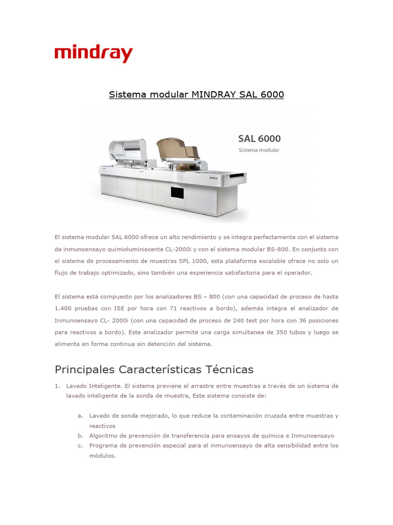 Catalogo Equipo SAL 6000 | PDF | Informática