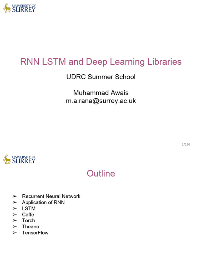 UDRC_RNN_LSTM_LibrariesTutorial | PDF | Artificial Neural Network | Networks
