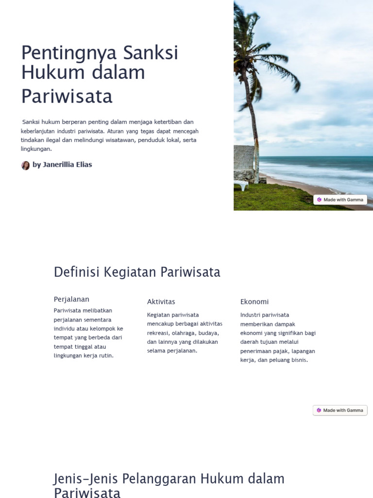 Pentingnya Sanksi Hukum Dalam Pariwisata | PDF