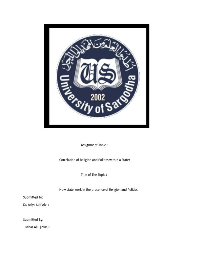 Religion and Politics in State Governance | PDF | Separation Of Church ...