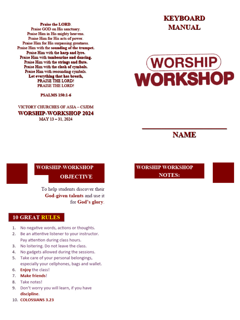 Keyboard Handout 2024 | PDF | Chord (Music) | Piano