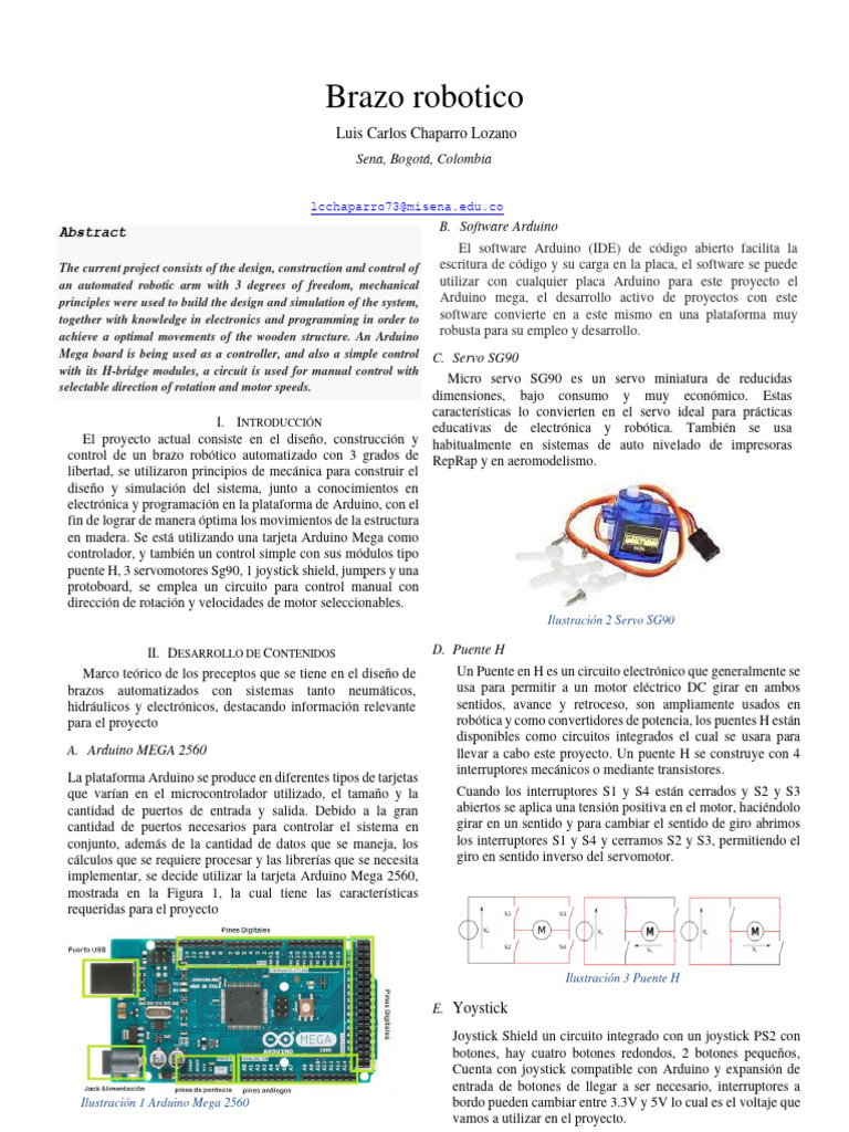 Brazo Robotico 3 Grados | PDF | Arduino | Cambiar