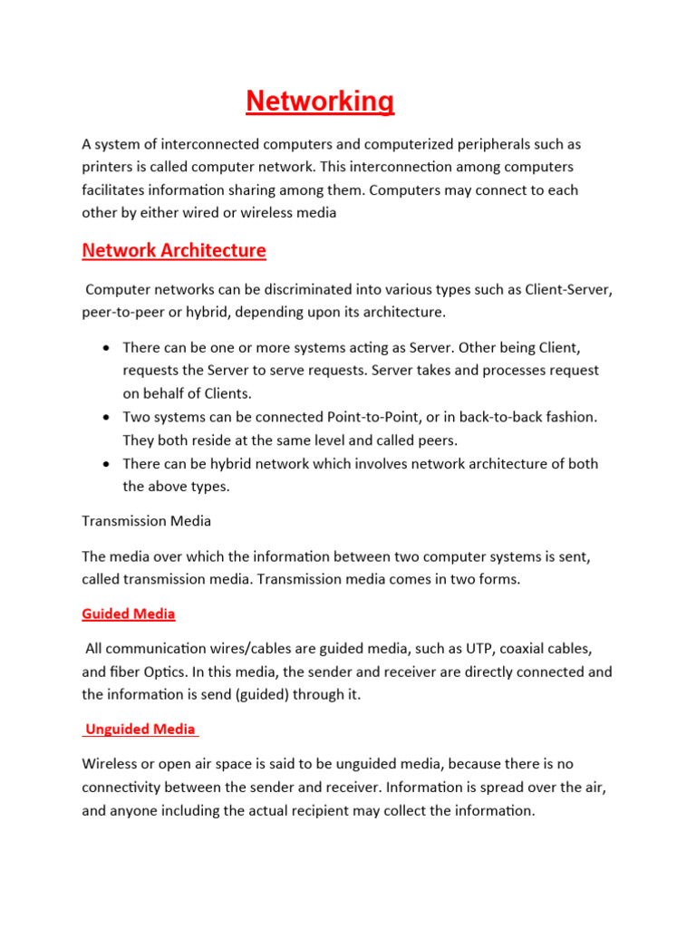 Chapter 11, Networking | PDF | Computer Network | Network Topology