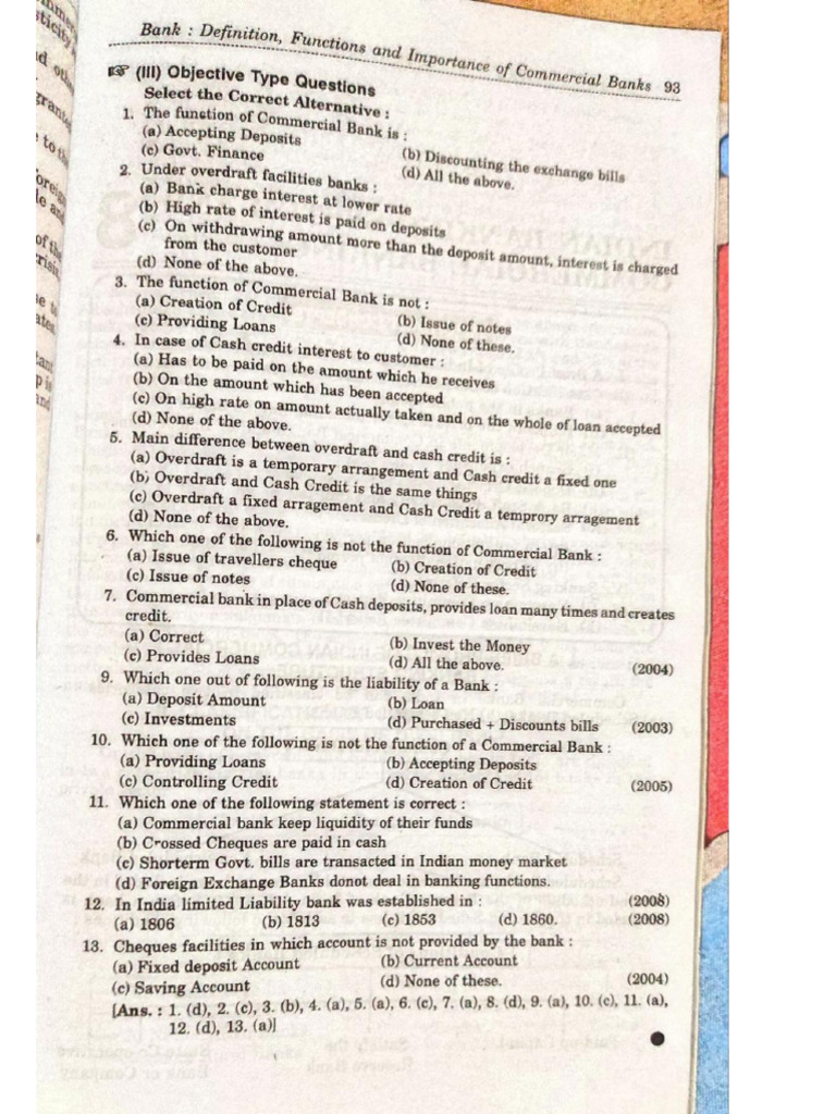 bank mcqs | PDF