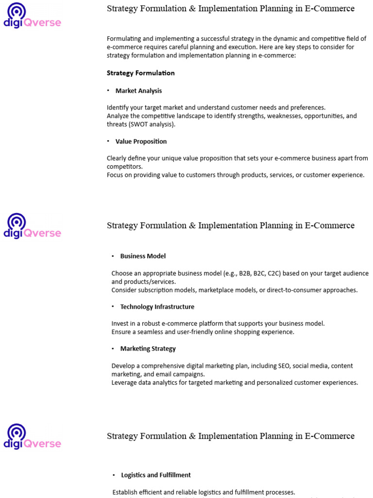 Strategic Formulation e Com | PDF | E Commerce | Strategic Management